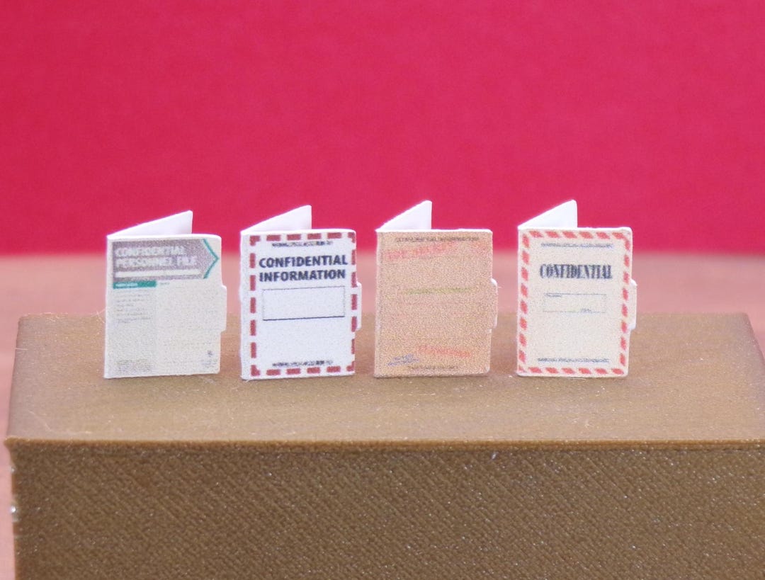 1:24 Scale 4 Different "confidential" File Folders - Keep Your ...