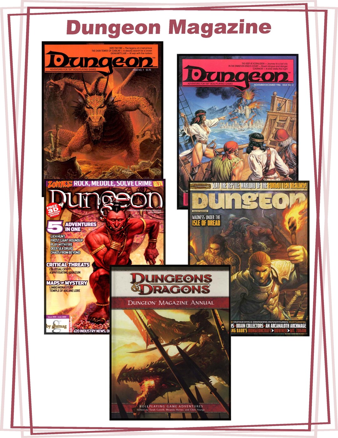 1:24 Scale Dnd Publications - Dungeon Magazine - Etsy