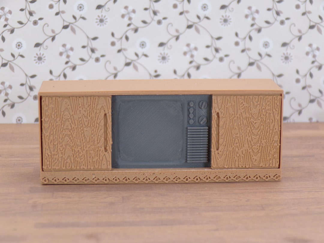 1:24 Scale Miniature 1960s Console TV | Retro Living Room Furniture ...