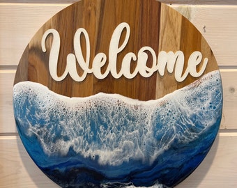 Epoxy Resin Welcome Sign - Etsy