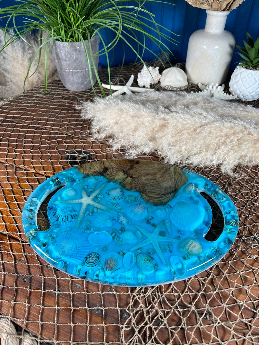 Ocean Sea Shell Charcuterie Board, Serving Board - Etsy