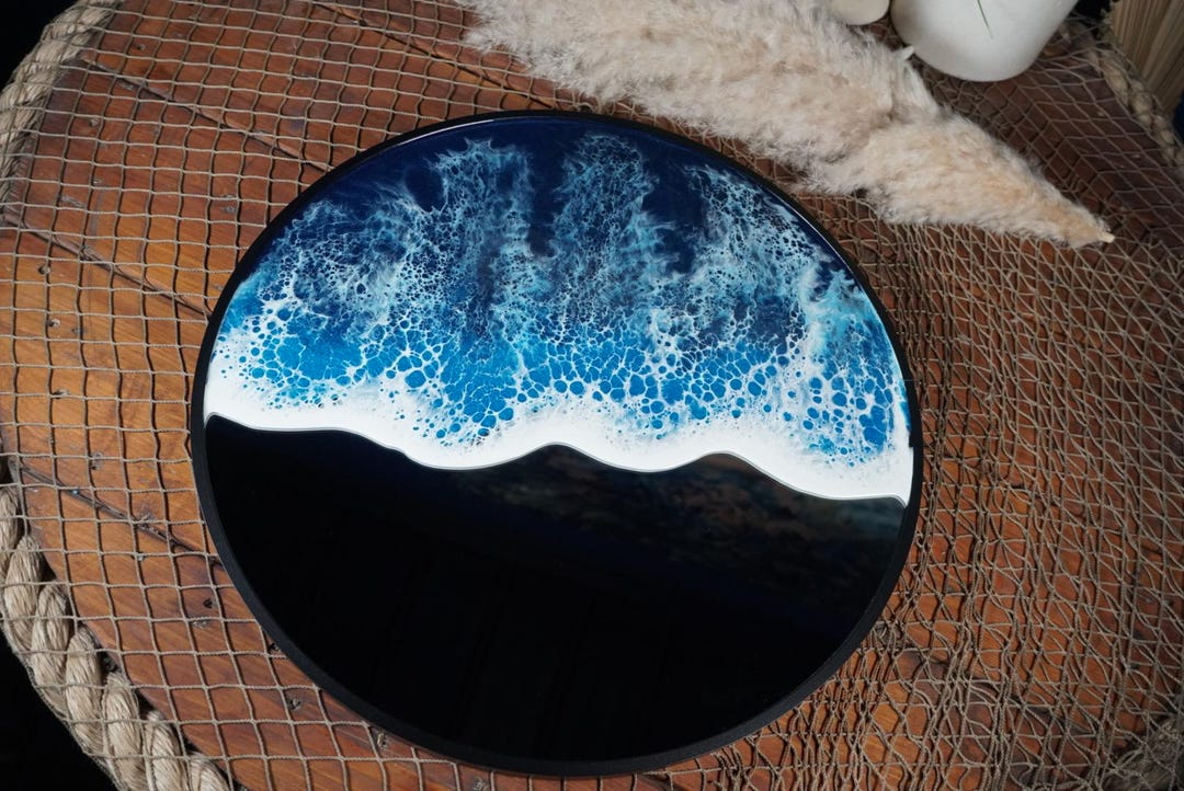 Ocean Waves Round Mirror - Etsy