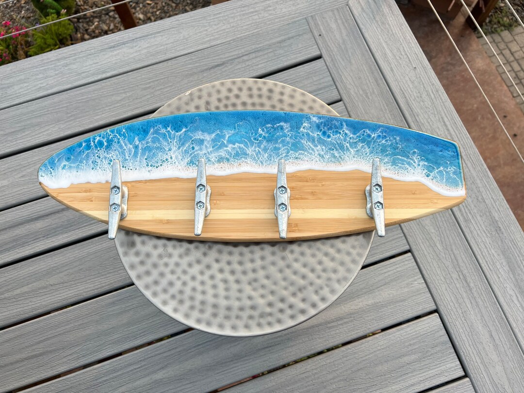 Ocean Waves Resin Surfboard Coat or Towel Hanger - Etsy