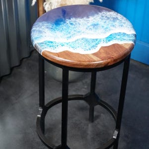WAVES Wooden Round Table With Waves | Side Table | End Table | Accent ...