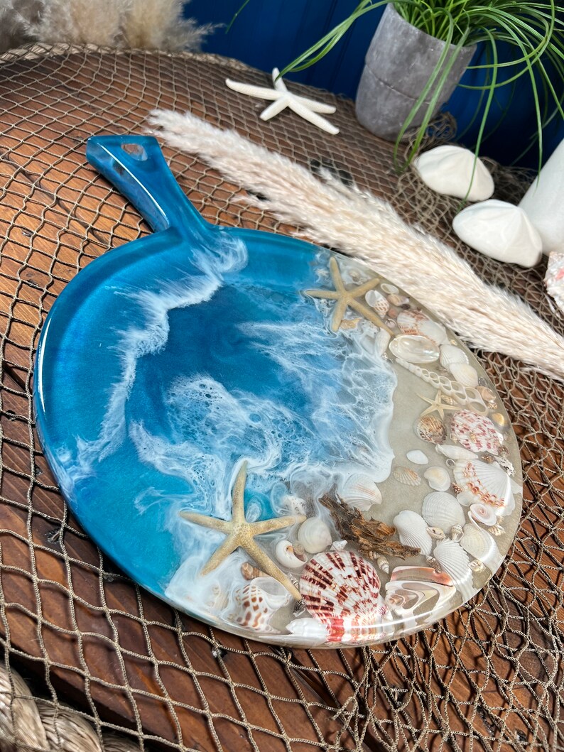 Tropical Ocean With Sea Shells Charcuterie Board/serving Platter - Etsy
