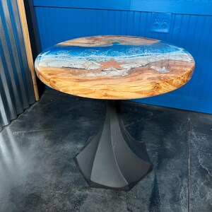 Ocean View Sea Shells, Sand and Ocean Waves Round Table | Coffee Table ...