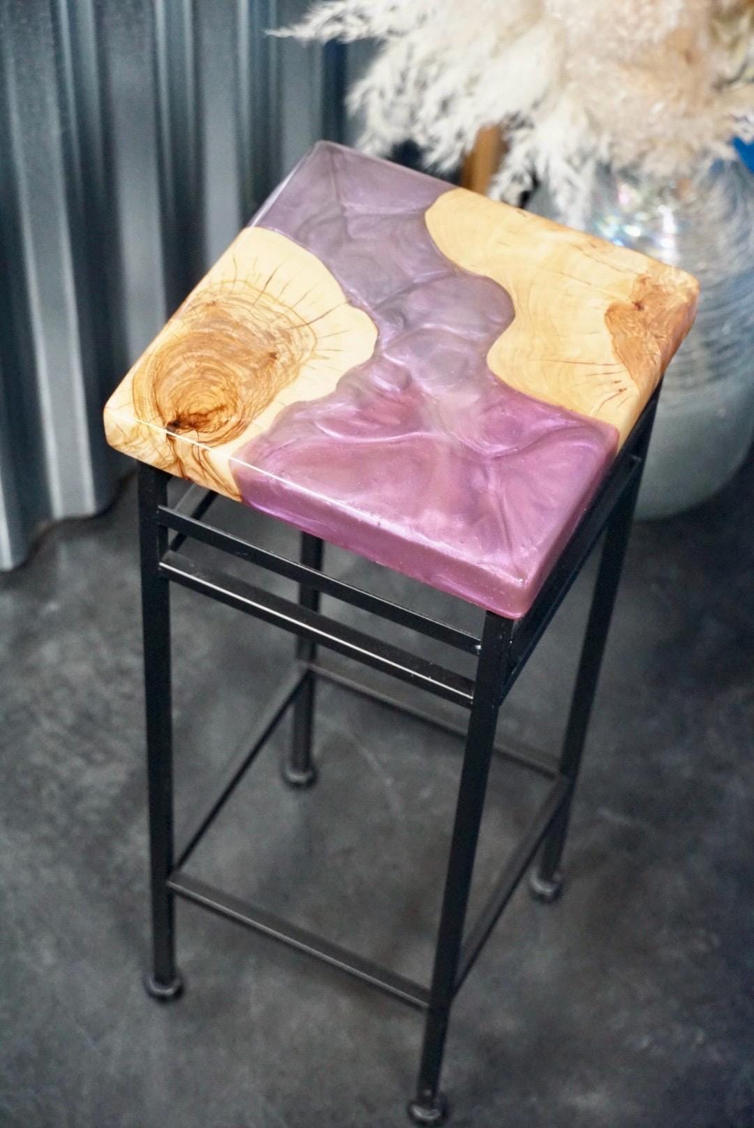 Pink & Purple Epoxy Table | Olive Wood Accent Table, Side Table, End ...