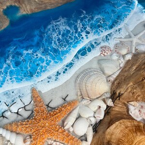Ocean View Sea Shells, Sand and Ocean Waves Round Table | Coffee Table ...