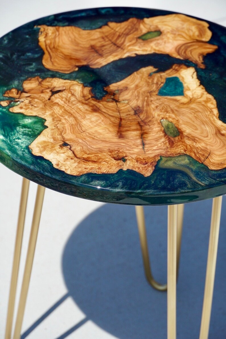 Shades of Emerald and Green Accent Table, Side Table, End Table - Etsy