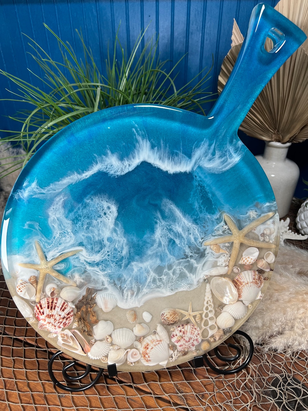 Tropical Ocean With Sea Shells Charcuterie Board/serving Platter - Etsy