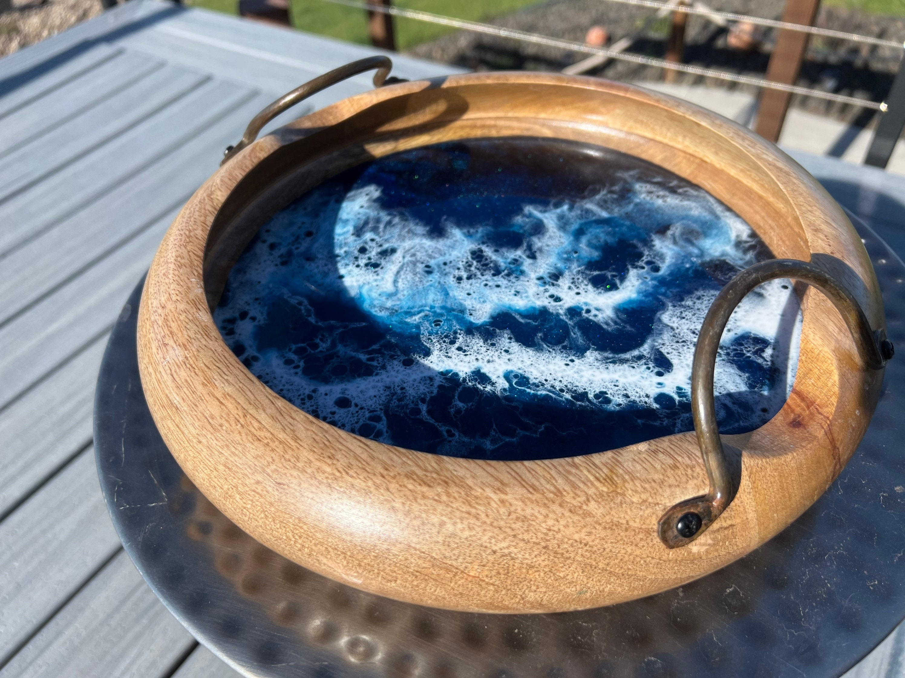 Ocean Waves Wooden Bowl - Etsy