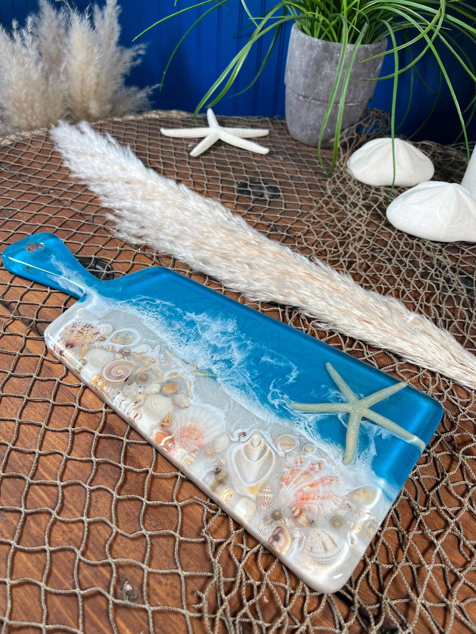 Sea Shell Epoxy Resin Charcuterie Board/serving Platter - Etsy