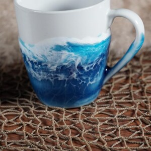 Ocean Waves Coffee Cup | Coastal Decor - Etsy