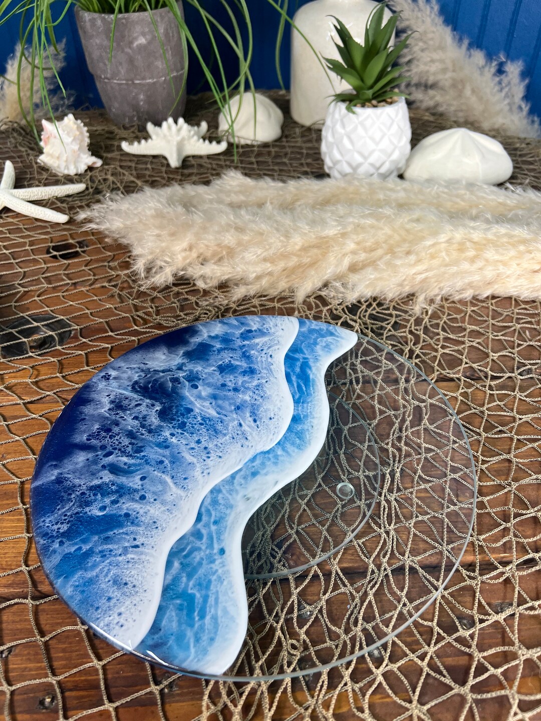 Glass Ocean Waves Lazy Susan - Etsy