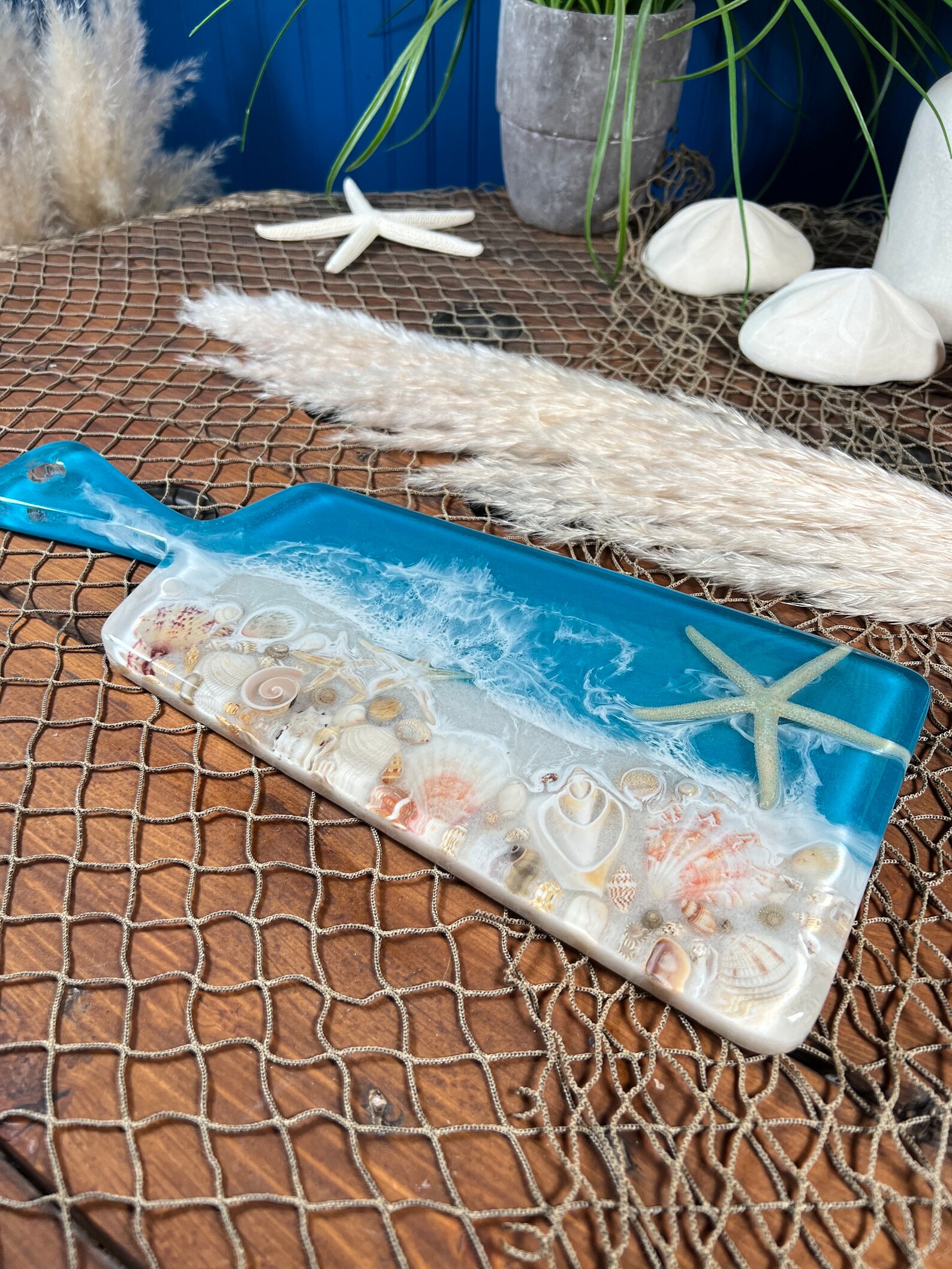 Sea Shell Epoxy Resin Charcuterie Board/serving Platter - Etsy