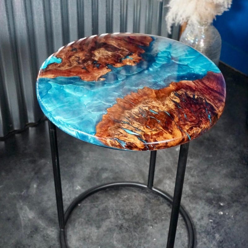 Walnut Epoxy Table - Etsy