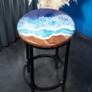 WAVES Wooden Round Table With Waves | Side Table | End Table | Accent ...
