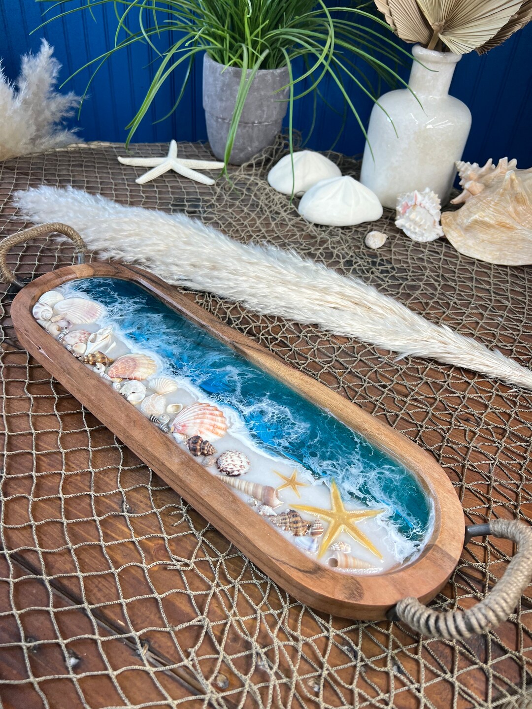 Sea Shell Ocean Waves Tray/platter, Trinket or Jewelry Tray - Etsy