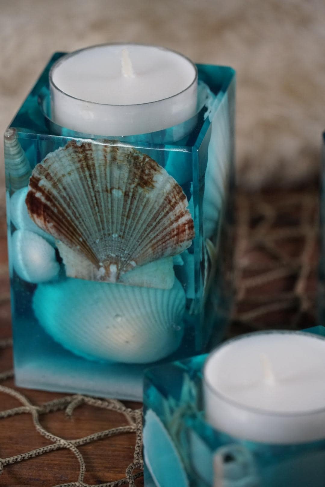 Sea Shell Tea Light Candle Holders, Set of 3 - Etsy