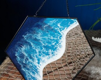 Ocean Waves Resin Mirror - Etsy