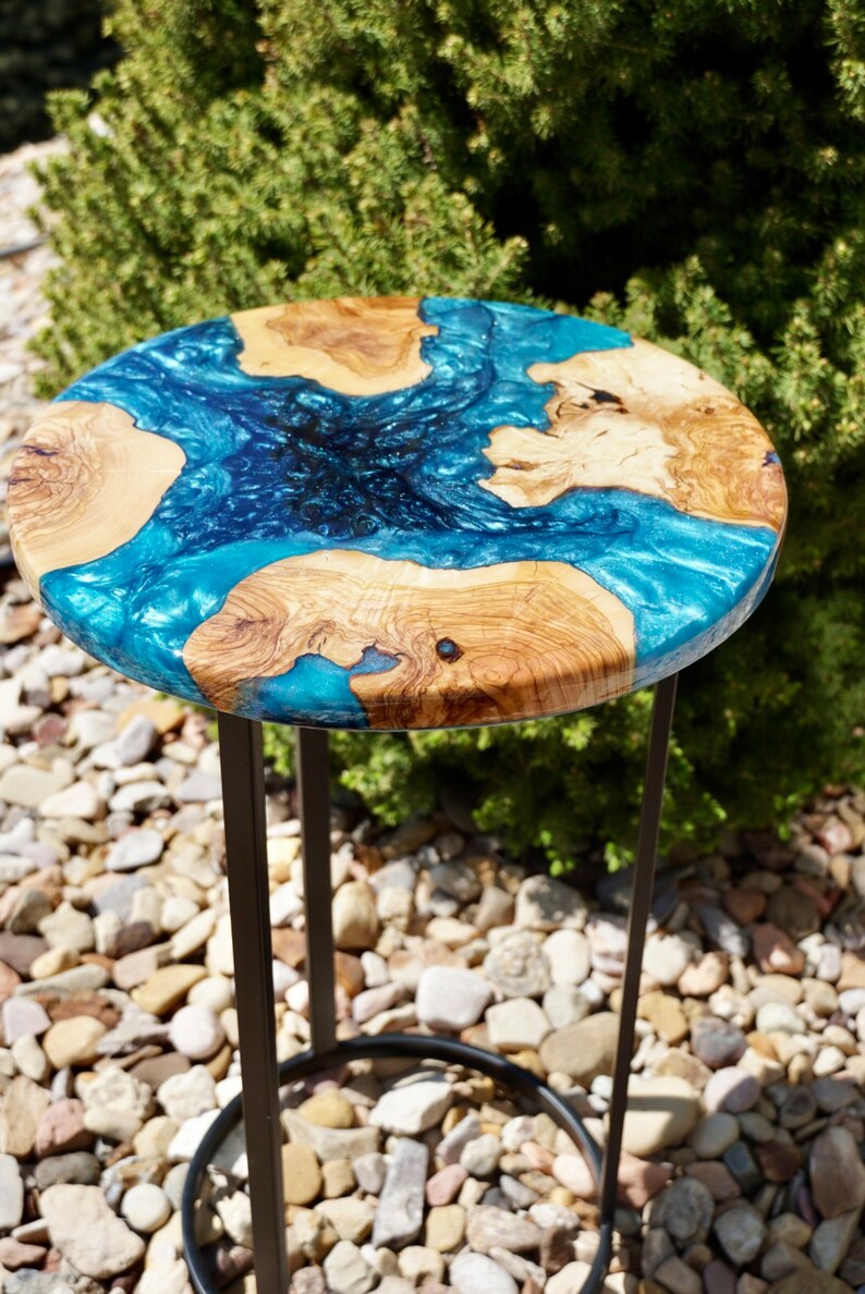 Deep Blue Accent Table, Side Table, End Table - Etsy