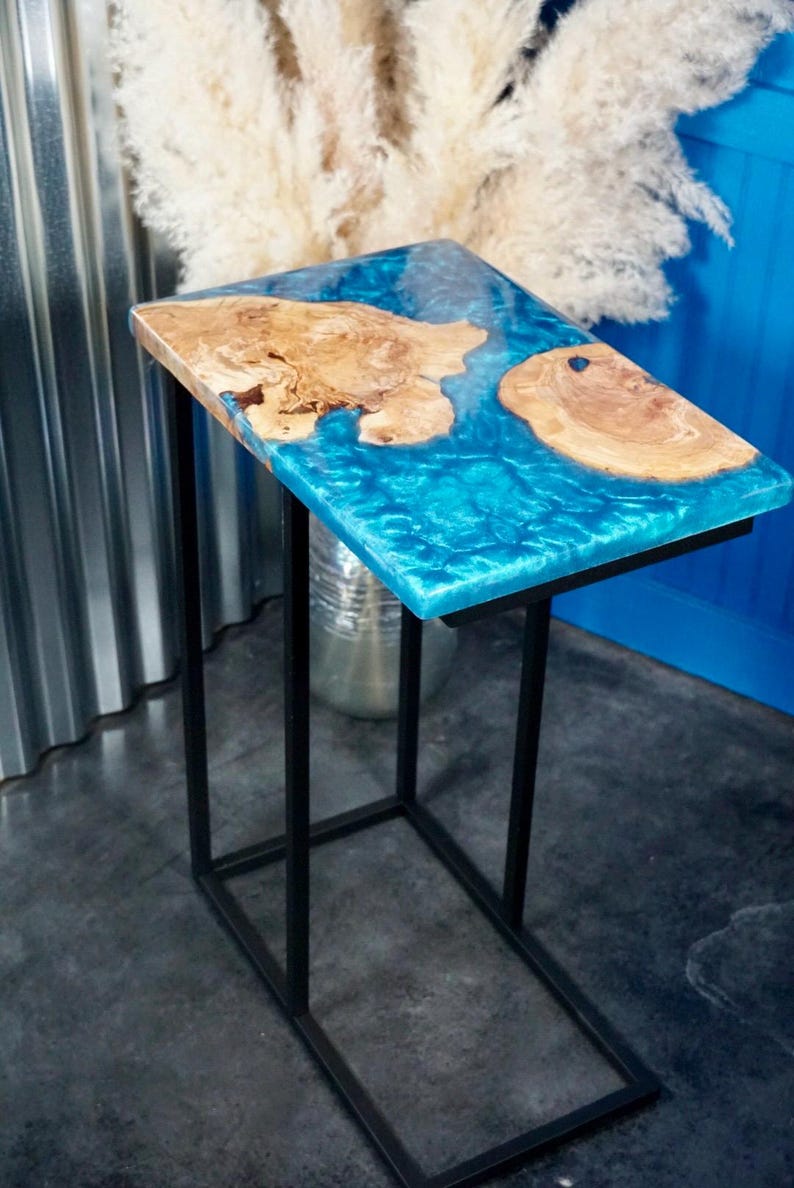 Custom Epoxy Resin Accent Table, Side Table, End Table, C-table - Etsy