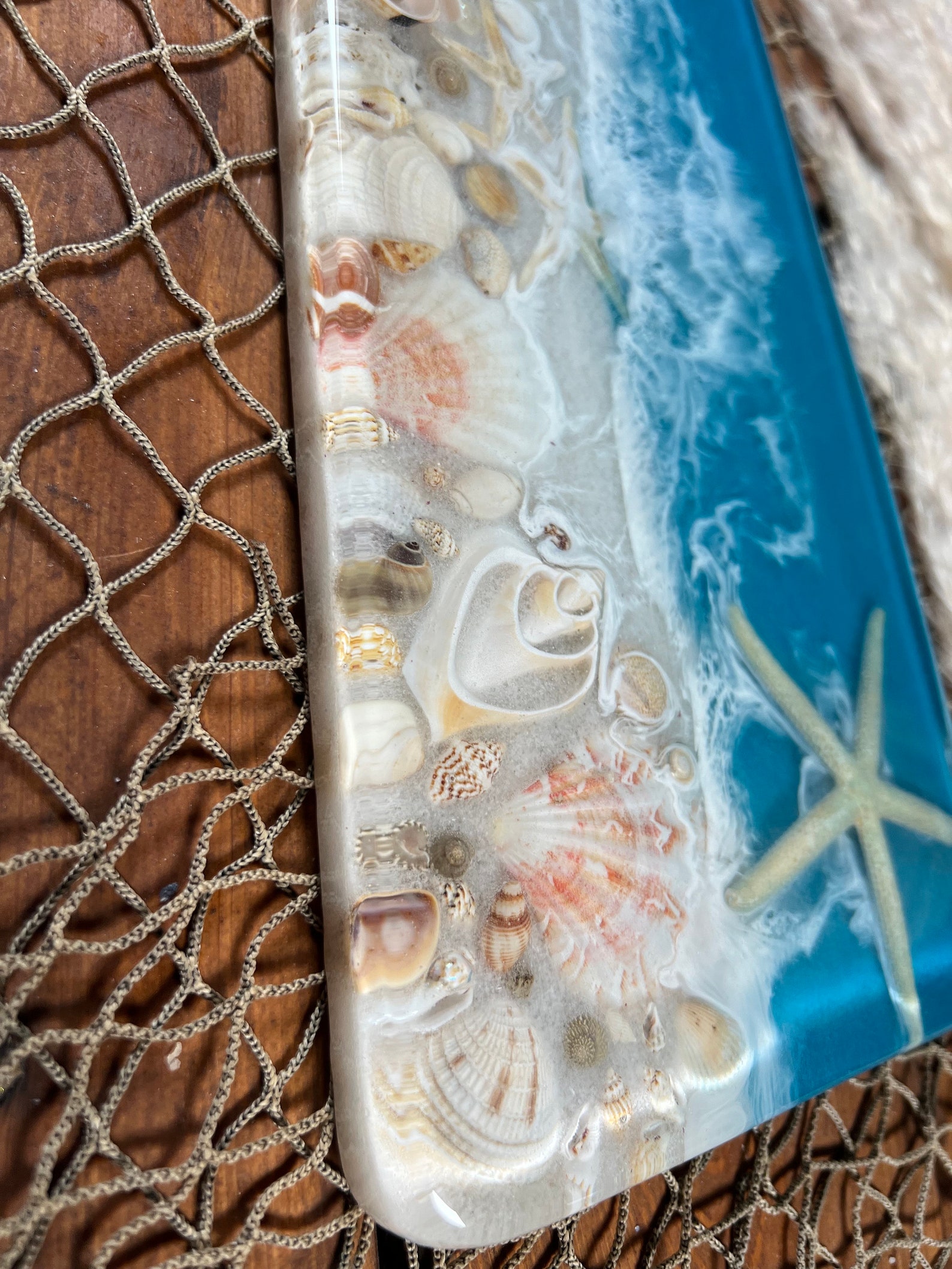 Sea Shell Epoxy Resin Charcuterie Board/serving Platter - Etsy