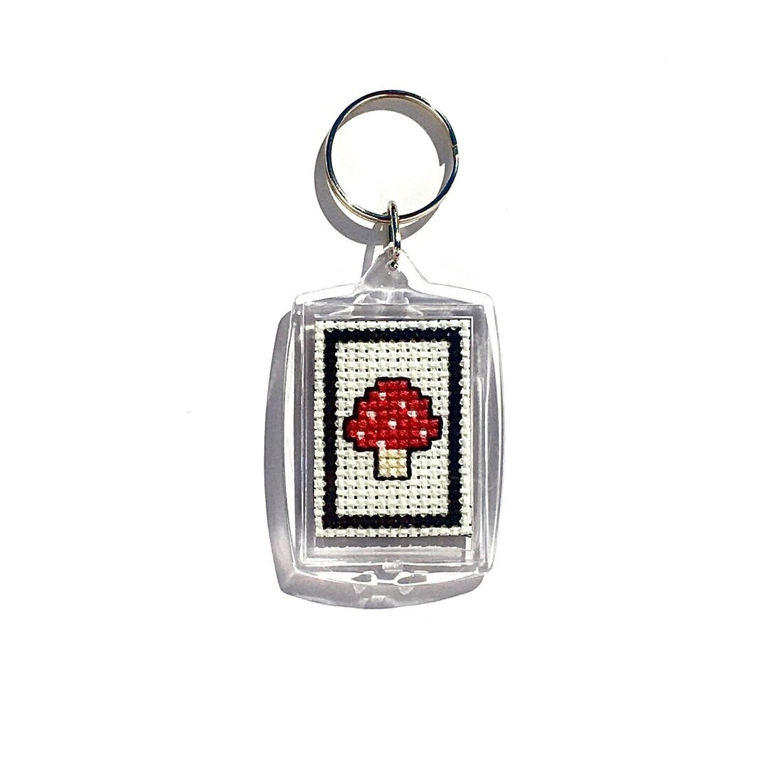 Mushroom Key Chains Cross Stitch Key Chains Acrylic Key Chains - Etsy