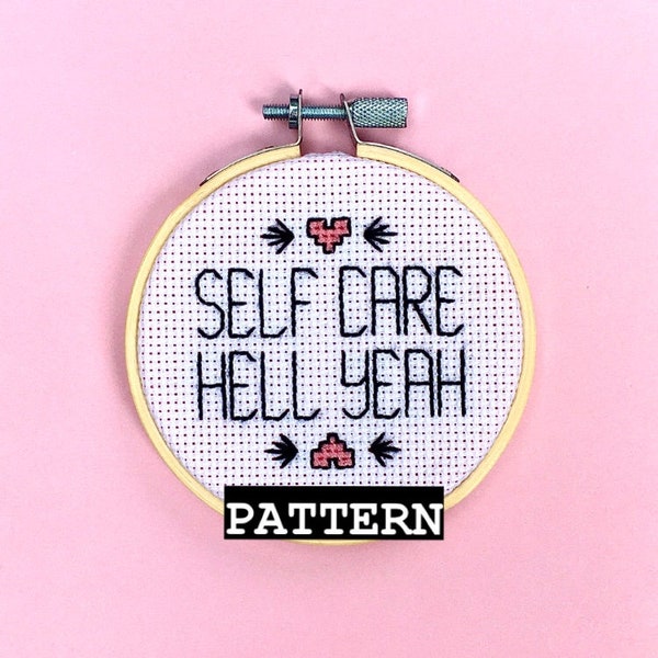 Self Care Cross Stitch Pattern - Etsy