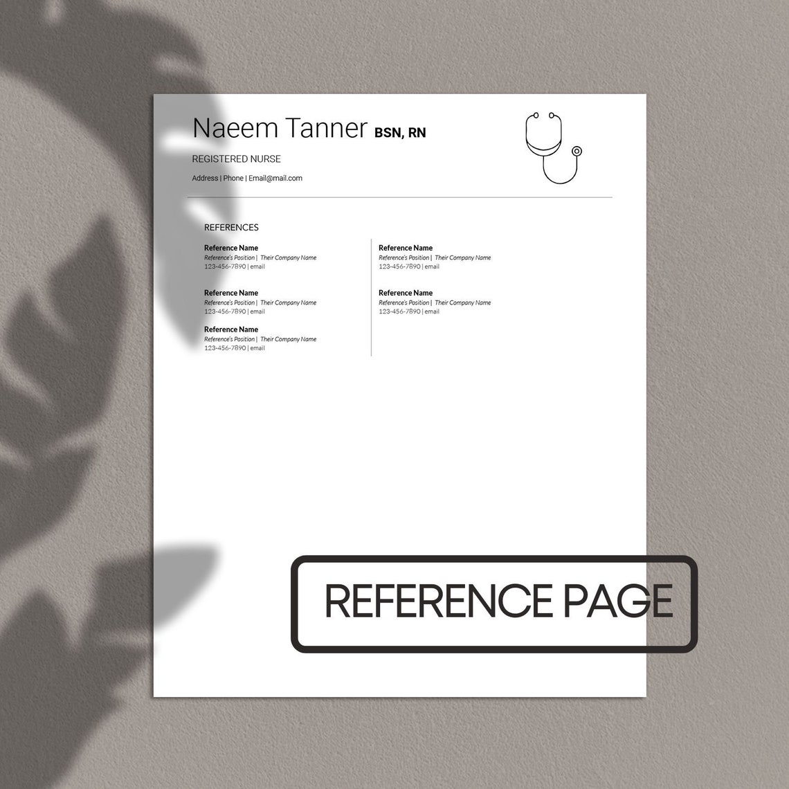 Nurse Resume Template | Google Docs Resume Template | Creative Resume ...