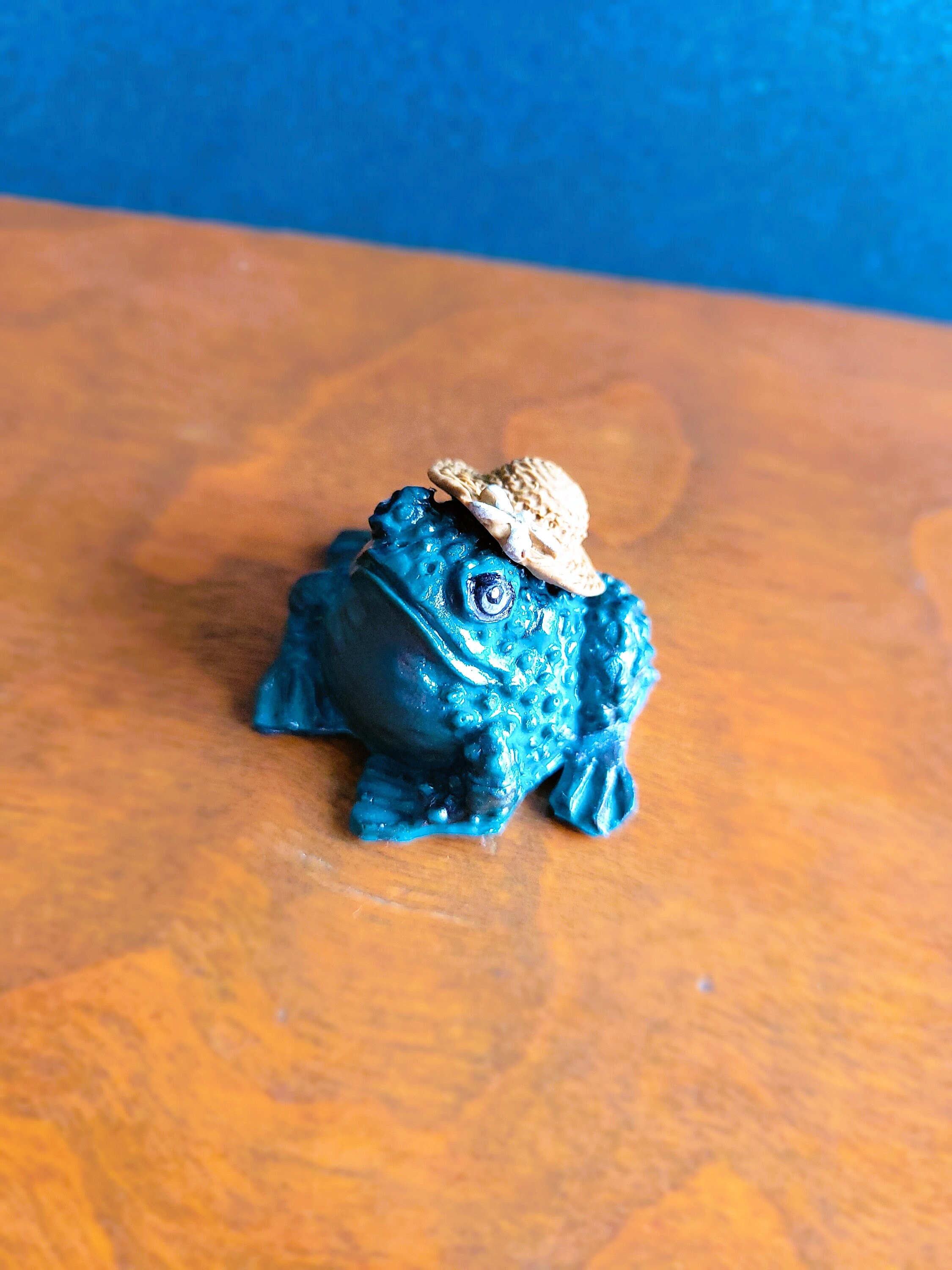 Froggy Friends Teal Toads in Hats and Without Hats - Etsy