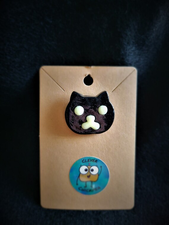 Black Cat Pins With Glow and the Dark Features - Etsy