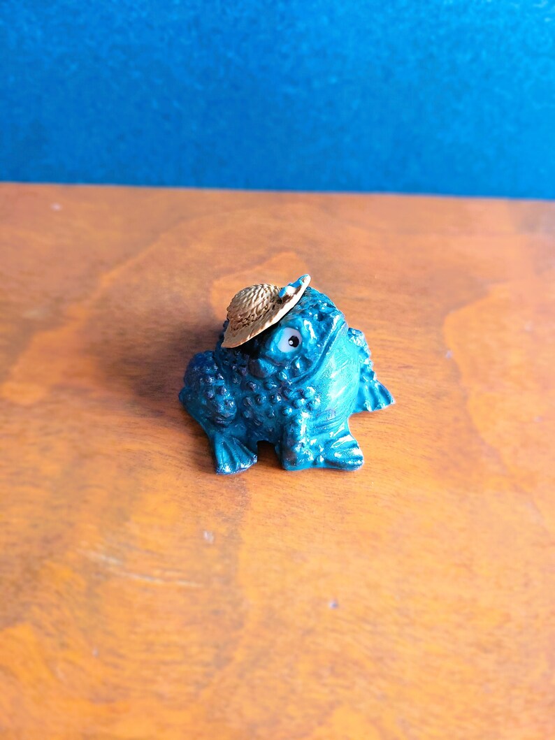 Froggy Friends Teal Toads in Hats and Without Hats - Etsy