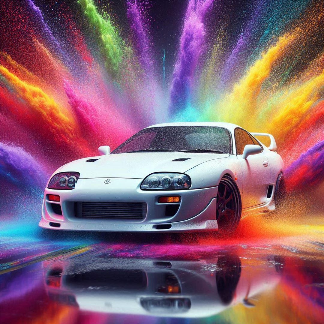 Toyota Supra Older Version Car Birthday Greetings Card Classic Sports ...