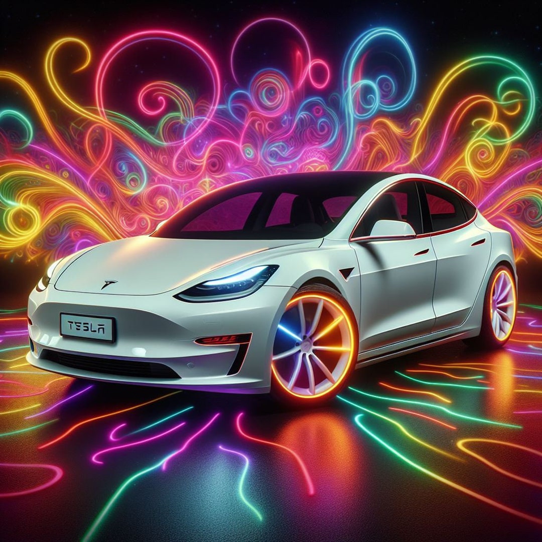 Tesla Electric Car Birthday Card or Greetings Card by Classic Car Cards ...