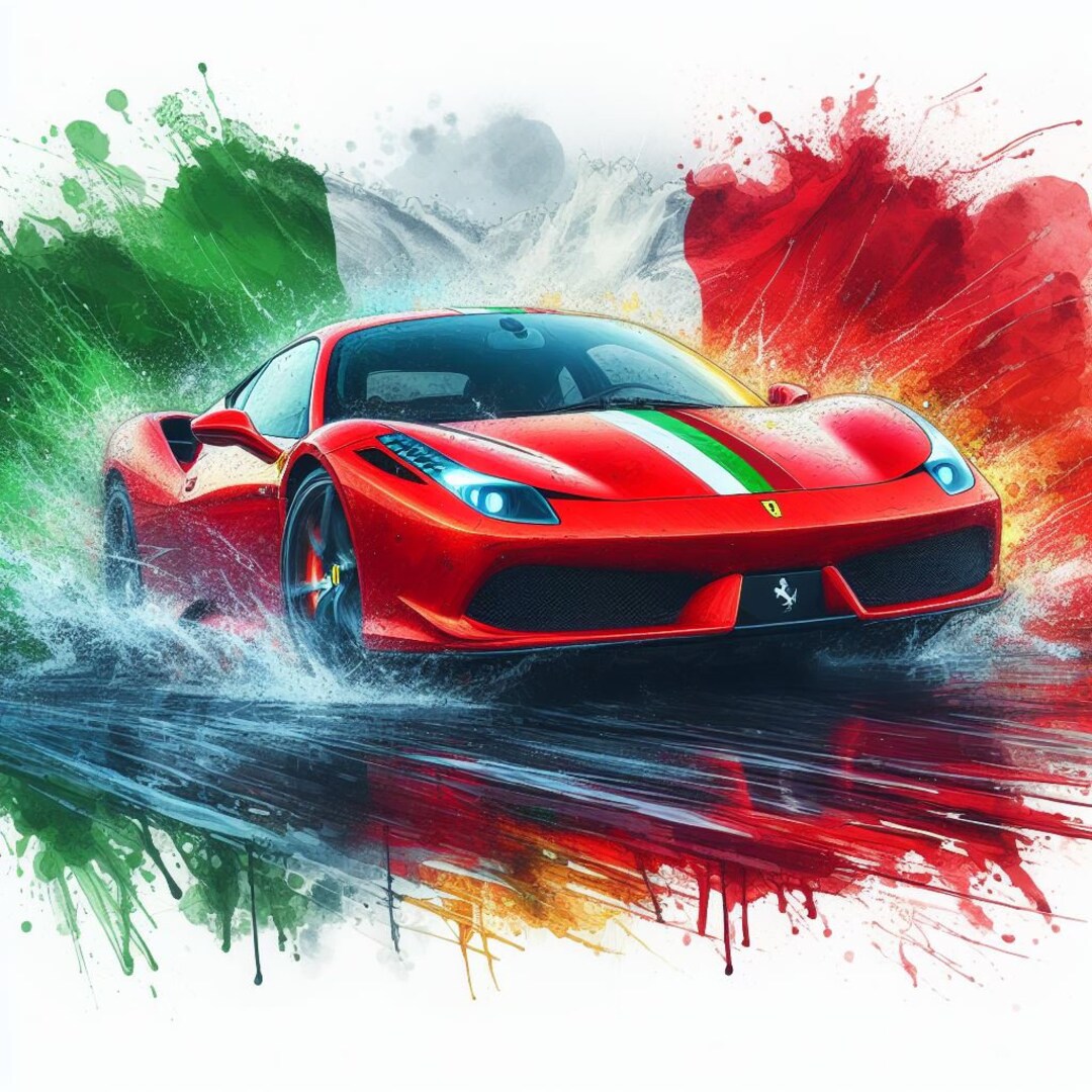 Ferrari Sports Car Birthday Card or Greetings Card by Classic Car Cards ...