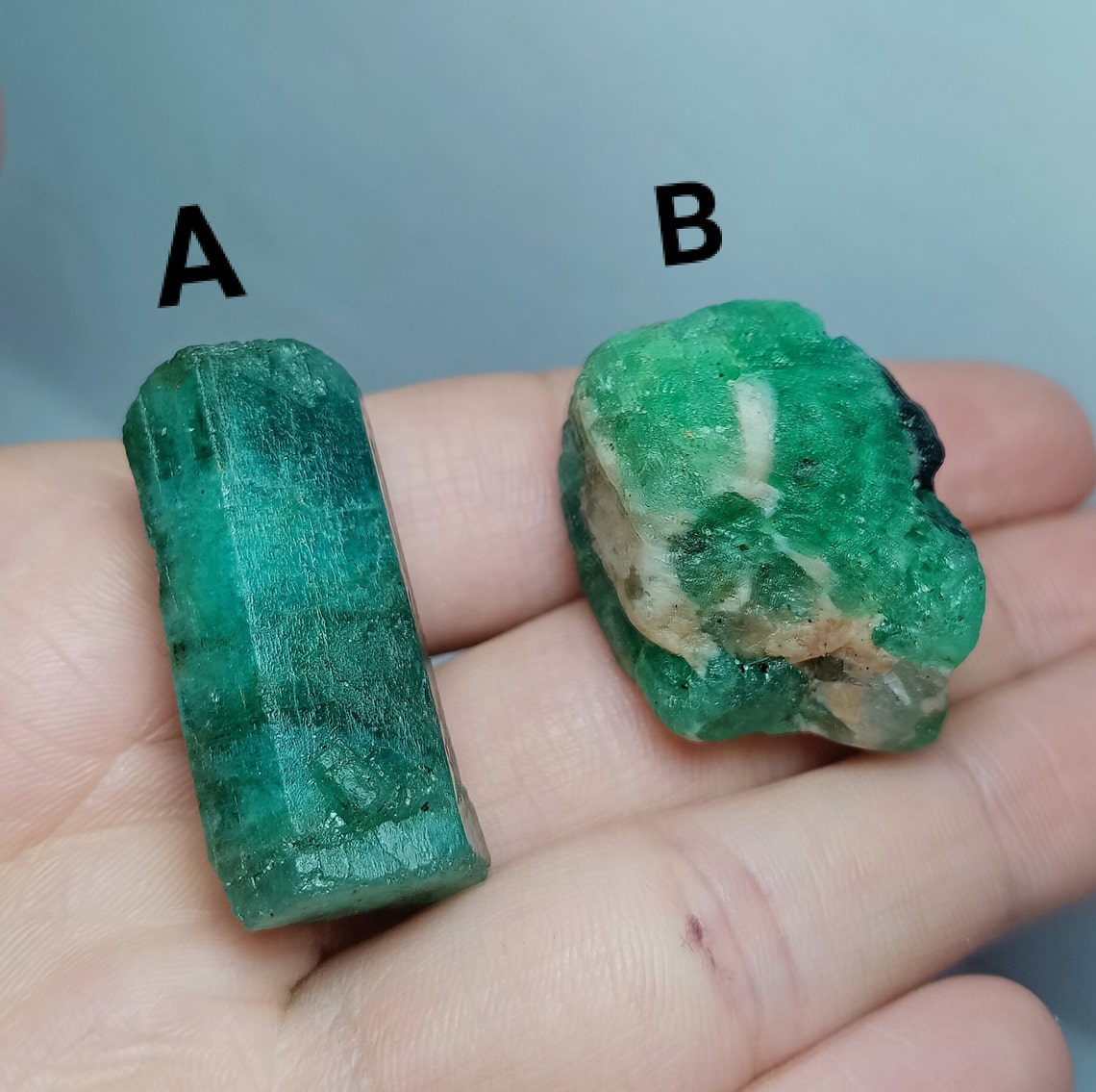 Big Emerald Rough Stone / Natural Zambian Emerald Rough Stone - Etsy