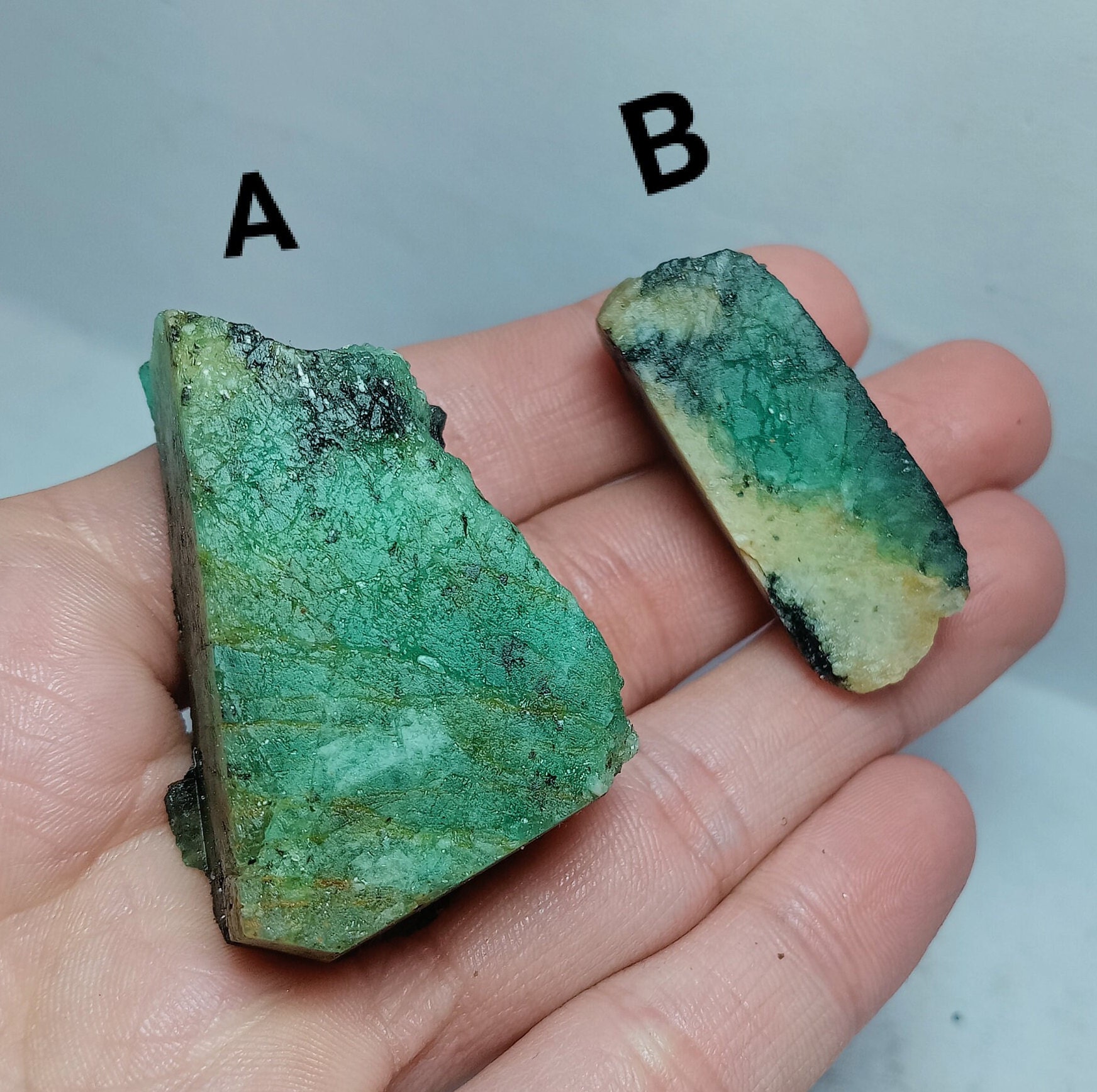 Big Emerald Rough Stone / Natural Zambian Emerald Rough Stone - Etsy