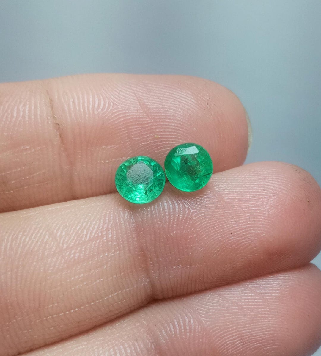 5mm Natural Emerald Round Pair - Etsy