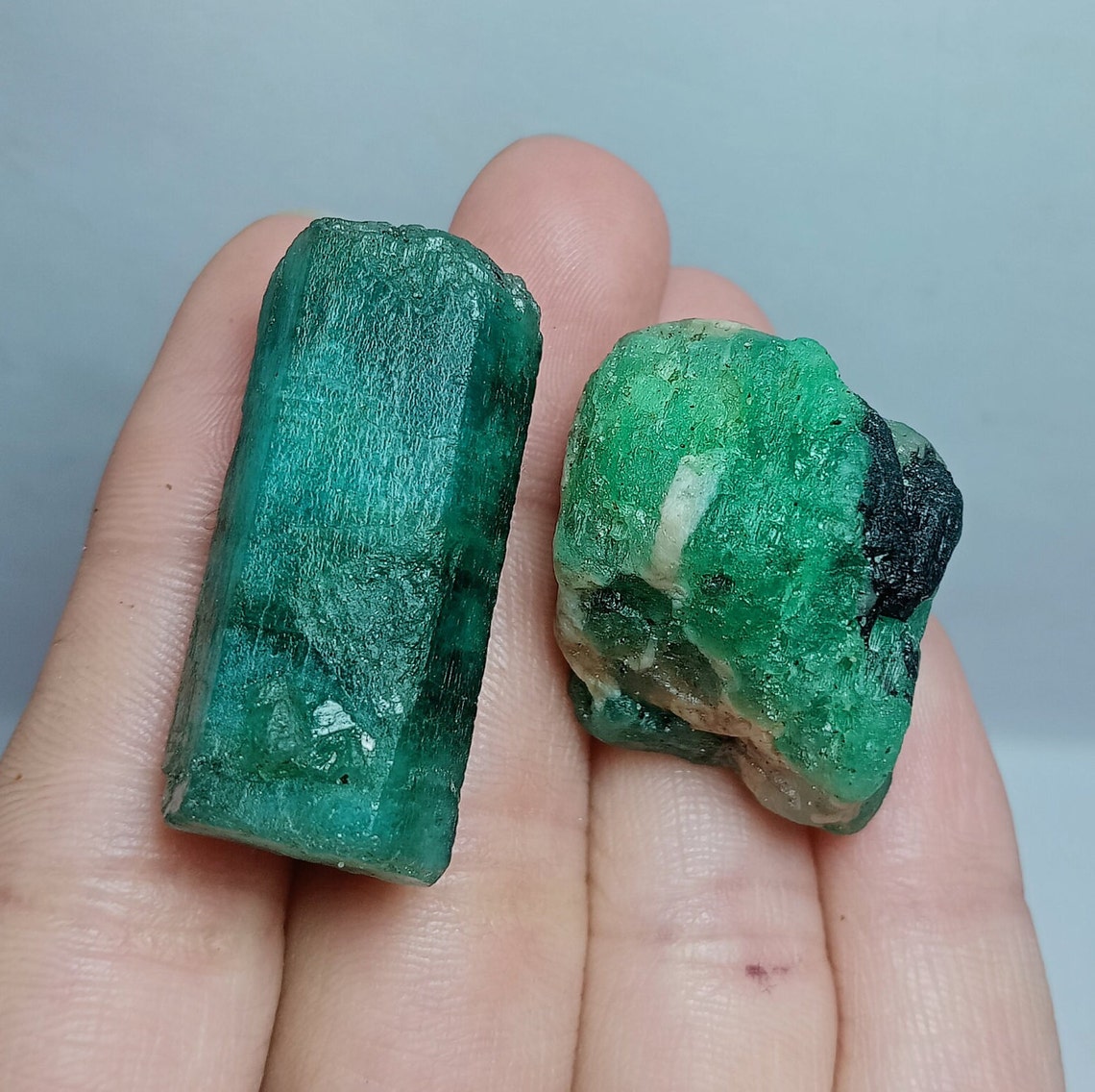 Big Emerald Rough Stone / Natural Zambian Emerald Rough Stone - Etsy