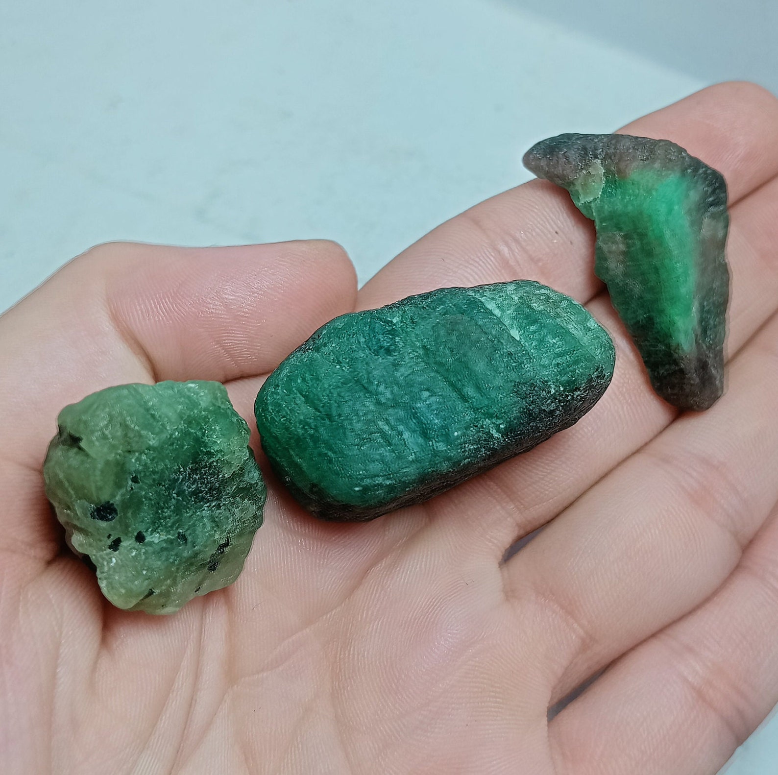 Big Emerald Rough Stone / Natural Zambian Emerald Rough Stone - Etsy