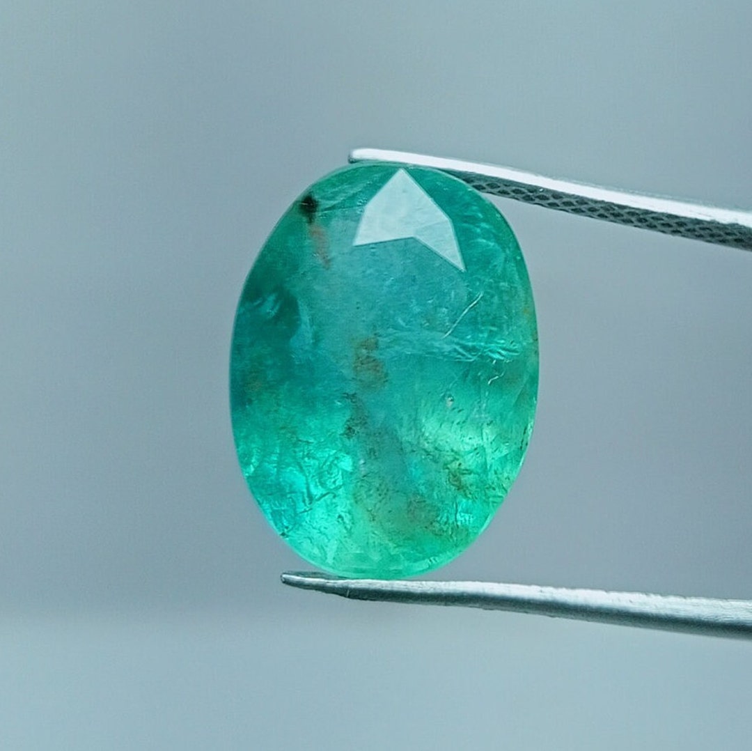Natural Colombian Emerald Oval Stone, Beautiful Loose Emerald Gemstone ...
