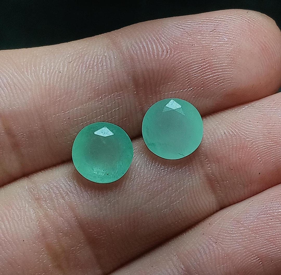 7mm Emerald Round Pair, Emerald Round for Jewellery, Transparent ...
