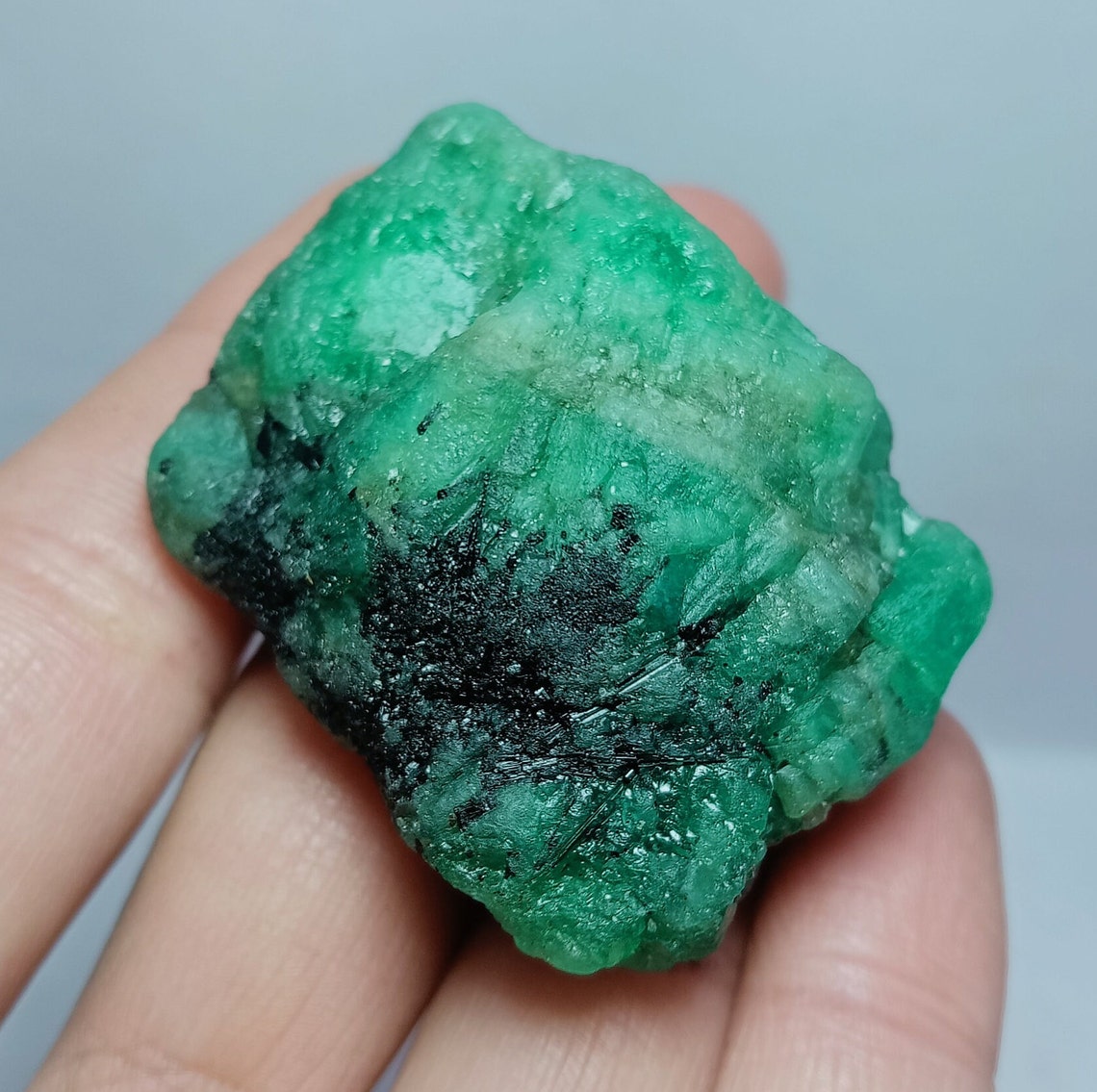 Big Emerald Rough Stone / Natural Zambian Emerald Rough Stone - Etsy