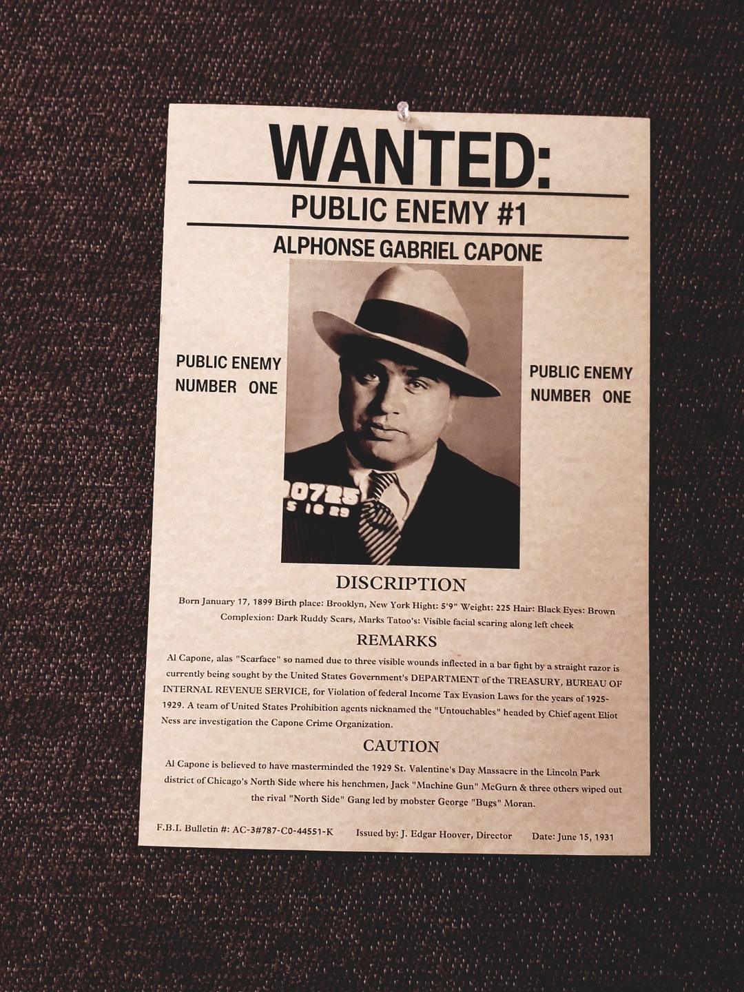 Wanted Posters Al Capone - Etsy