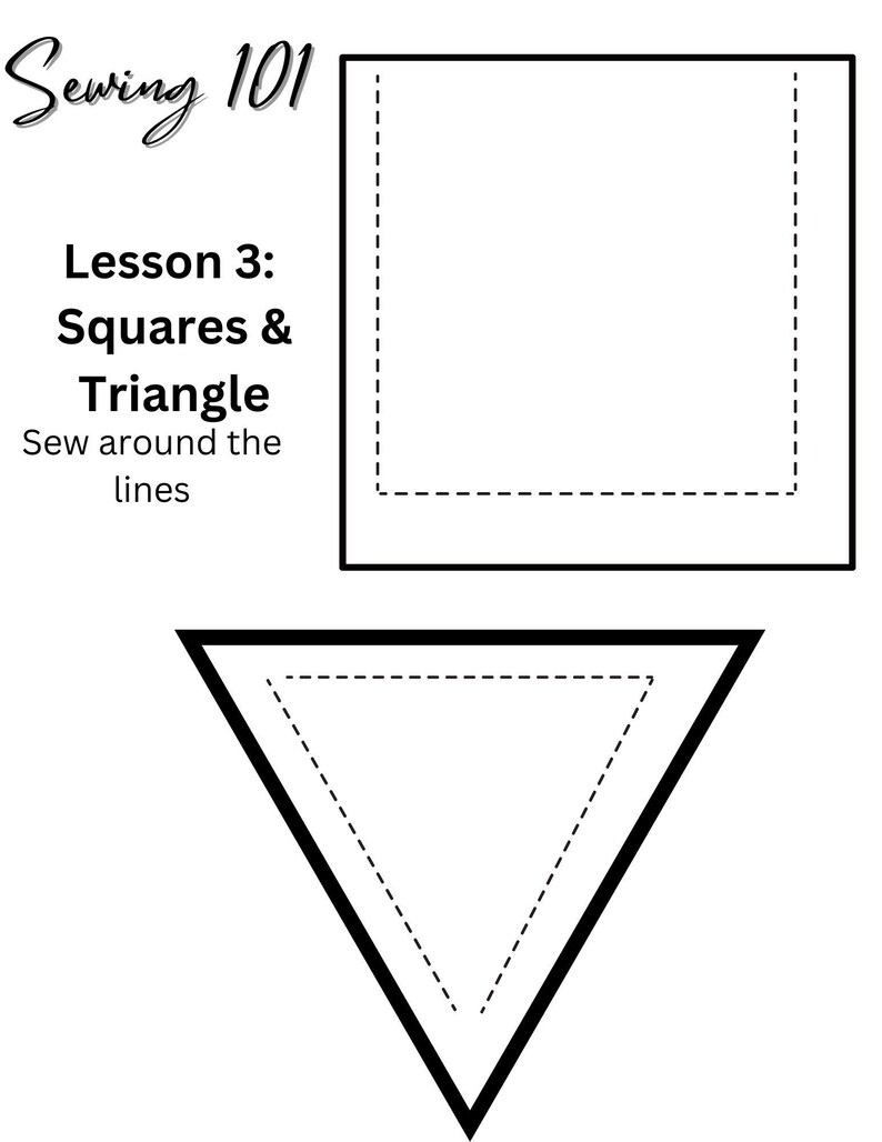 Digital Sewing Practice Sheets. Learn to Sew Straight, Curved, and ...