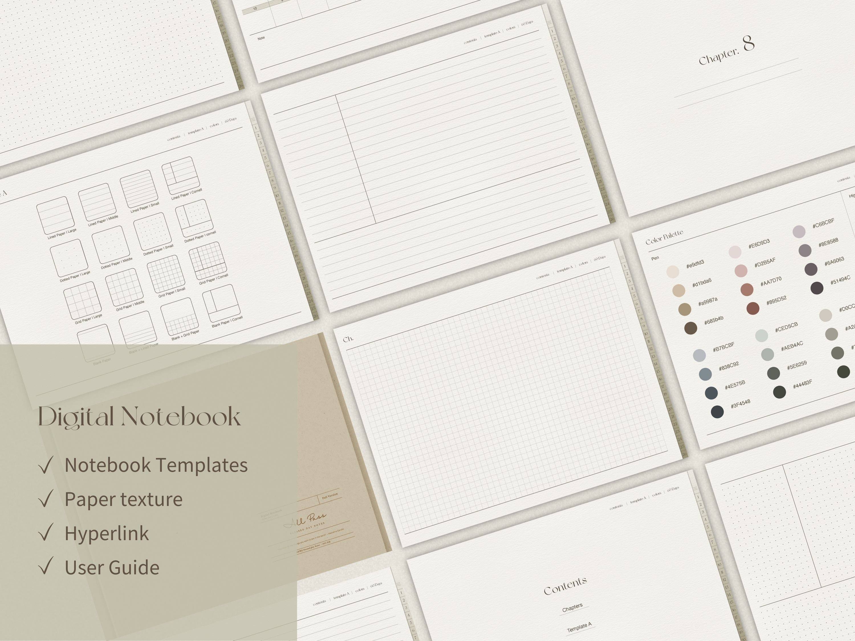 Digital Notebook | Landscape | Paper Texture | Goodnotes/ Notability ...