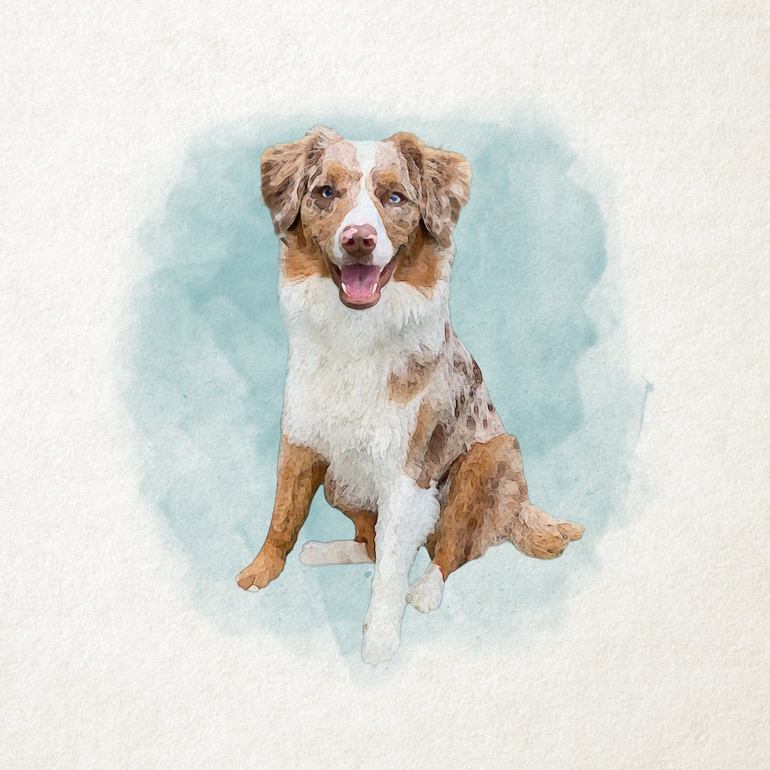Custom Watercolor Dog Portrait - Etsy