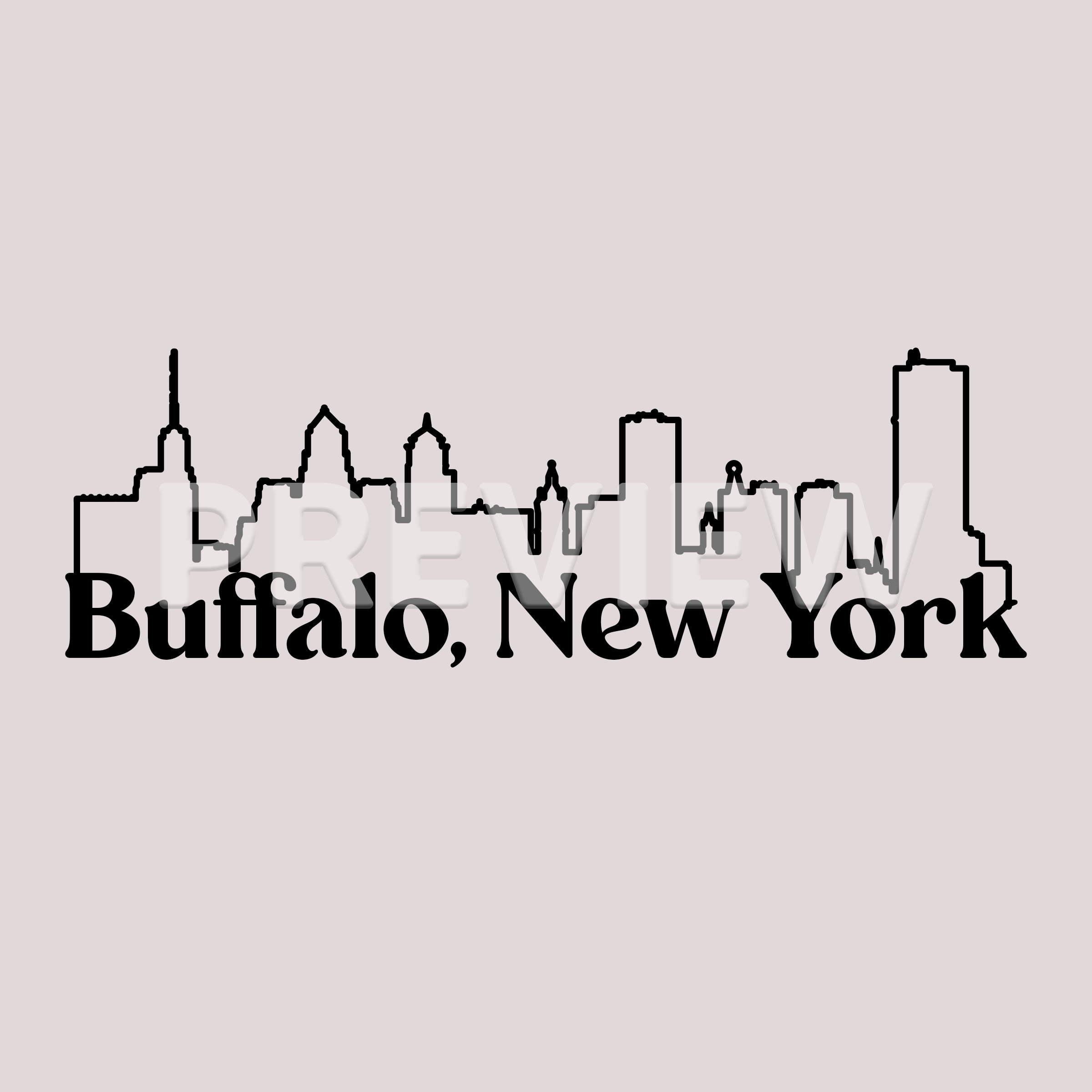Buffalo, New York Skyline Graphic - PNG - Etsy