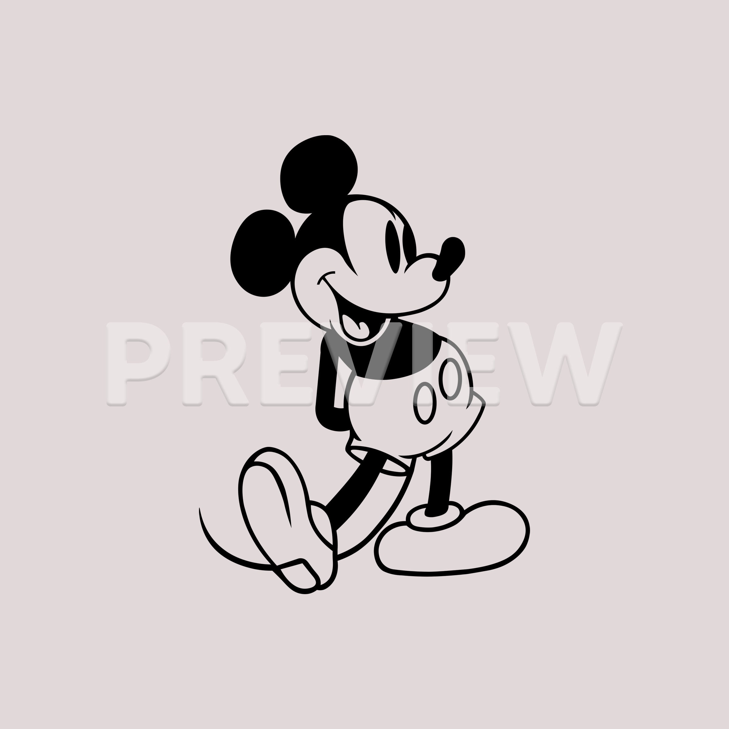 Retro Mickey Mouse PNG - Etsy